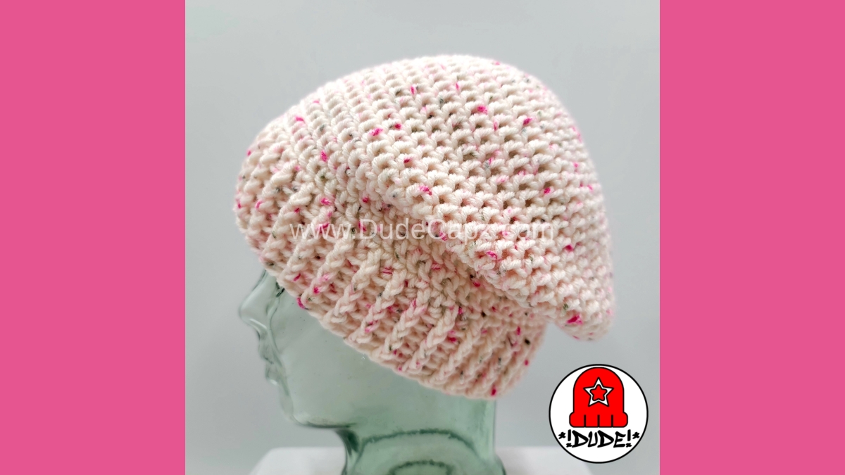 WOMEN’S CHEERFUL SERIES CROCHET SLOUCHY BEANIE 001 IN CRUSHED RASPBERRY ...
